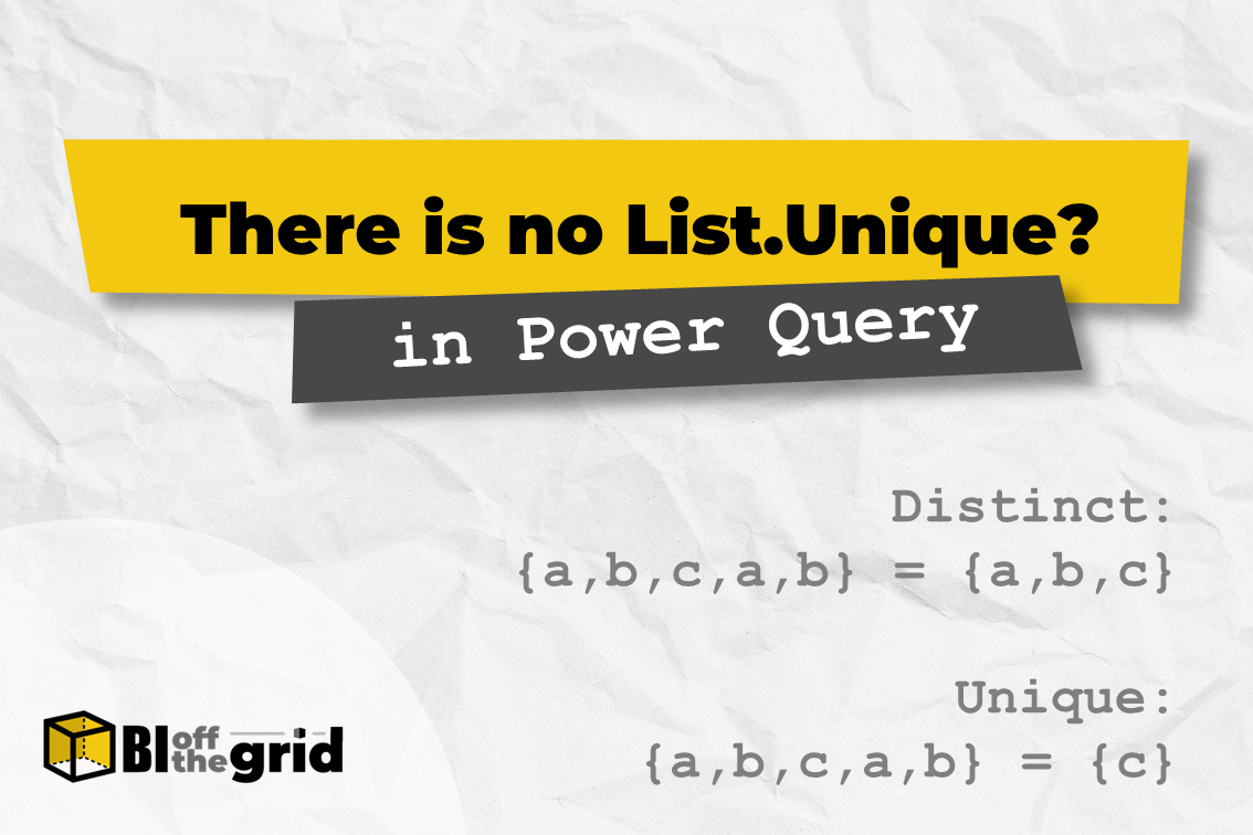 List.Unique is missing: 2 easy to use alternatives