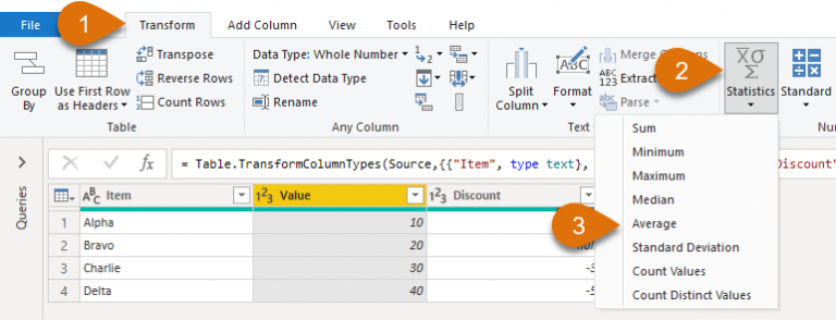 List.Average in Power Query: 10 easy examples